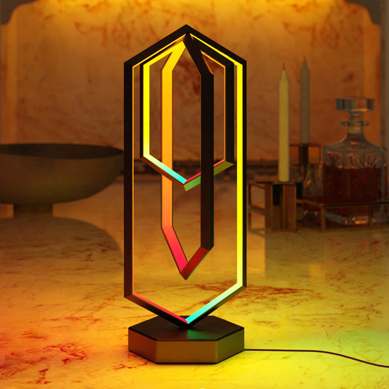 Geometric Floating Polygon Table Lamp – Iluminating