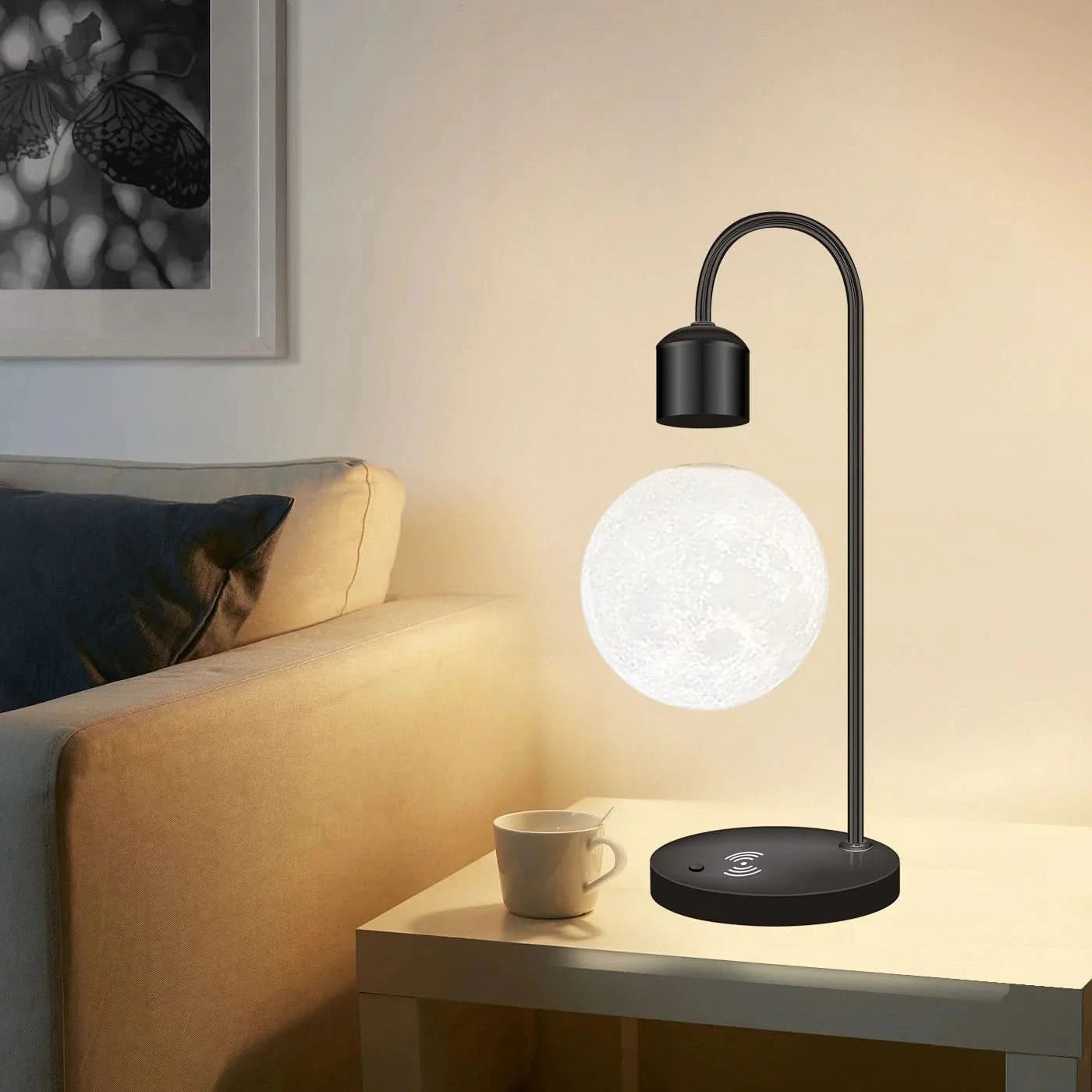 Levitating Moon Led Lamp With Wireless Phone Charger – Iluminating